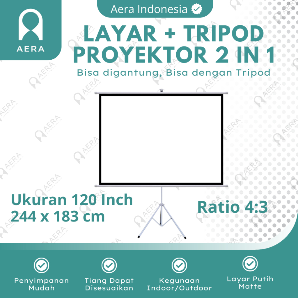 Jual Stand Layar Tripod Projector Adjustable 120 Inch 16:9 | Screen ...