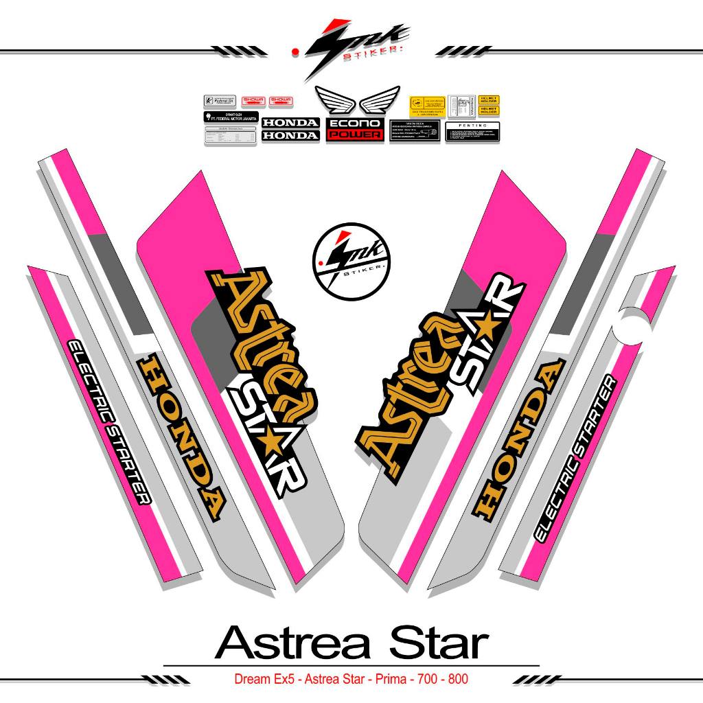 Jual STRIPING HONDA ASTREA MOTIF STAR PRIMA DREAM EX5 TRIBAL FIRE MOTIF ...