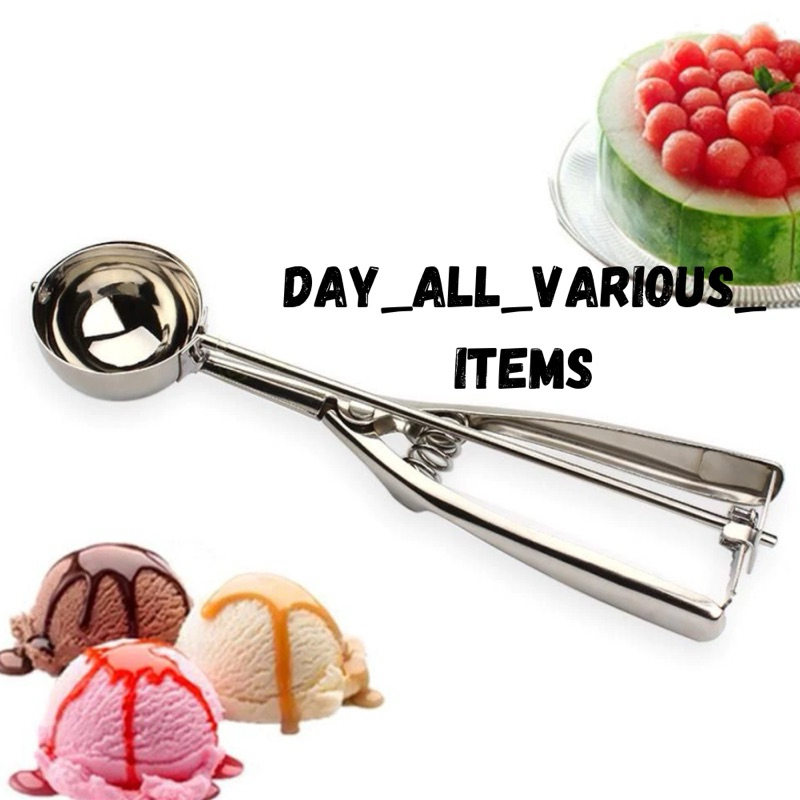 Jual Sendok Scoop Ice Cream Stainless Steel Alat Skop Es Krim Bulat ...