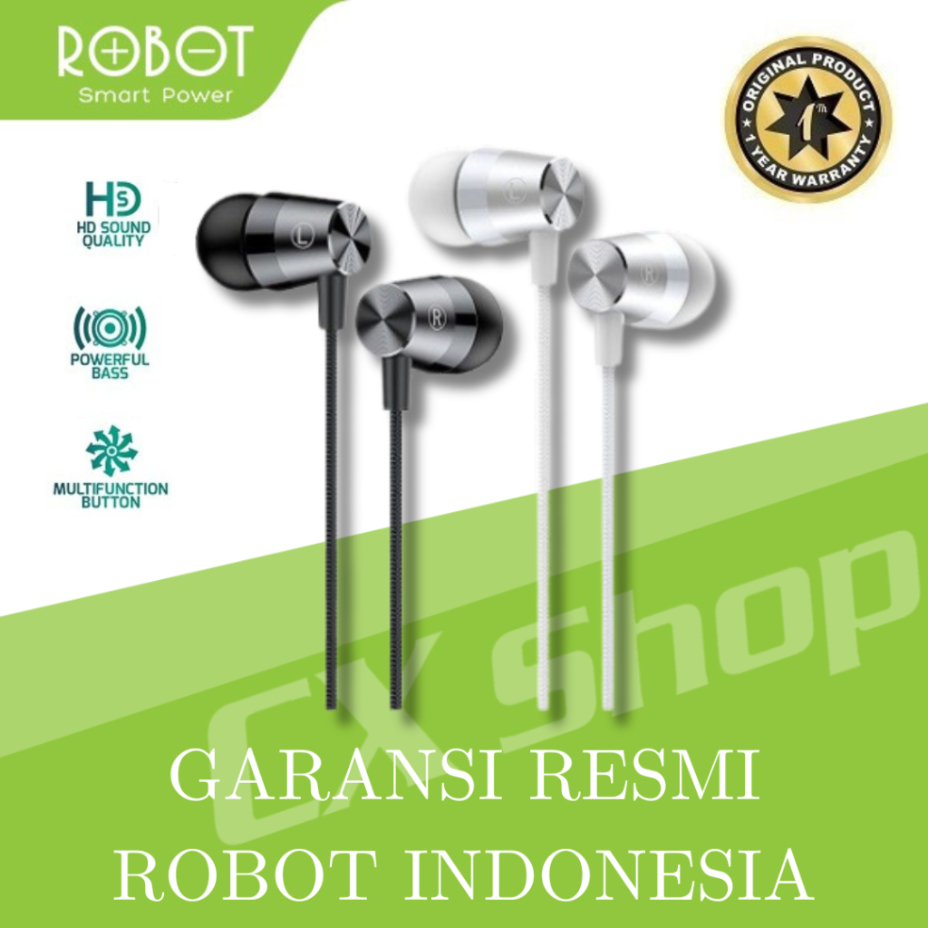 Jual Headset Robot RE101S 1.2m Subwoofer Bass Metal Wired | Shopee ...