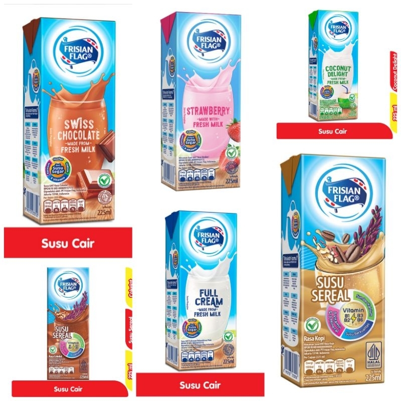 Jual Frisian flag susu uht coklat strawbery 225ml | Shopee Indonesia