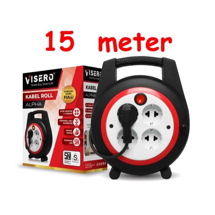 Jual Roll Kabel Gulung Rol 15m 15 Meter Full plus Switch On Off Visero ...