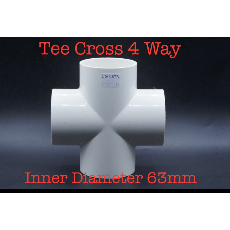 Jual Fitting 4 Arah Way Tee T Cross White Inner Diameter 63mm 63 mm for ...
