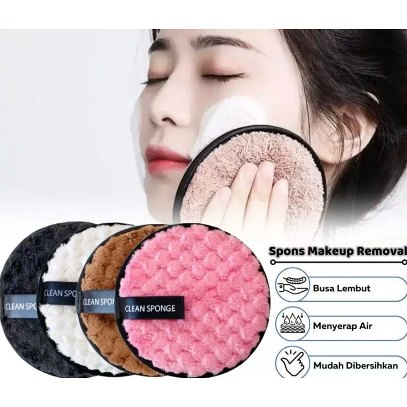 Jual Spons Make Up Removal Model Bulat 2 Sisi / Spon Cuci Muka ...