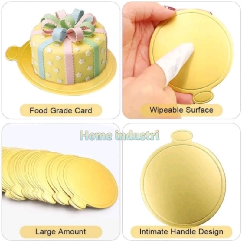 Jual Paket 100 Pcs Alas Donat Ukuran 9 Cm Gold / Alas Tiramisu / Alas ...