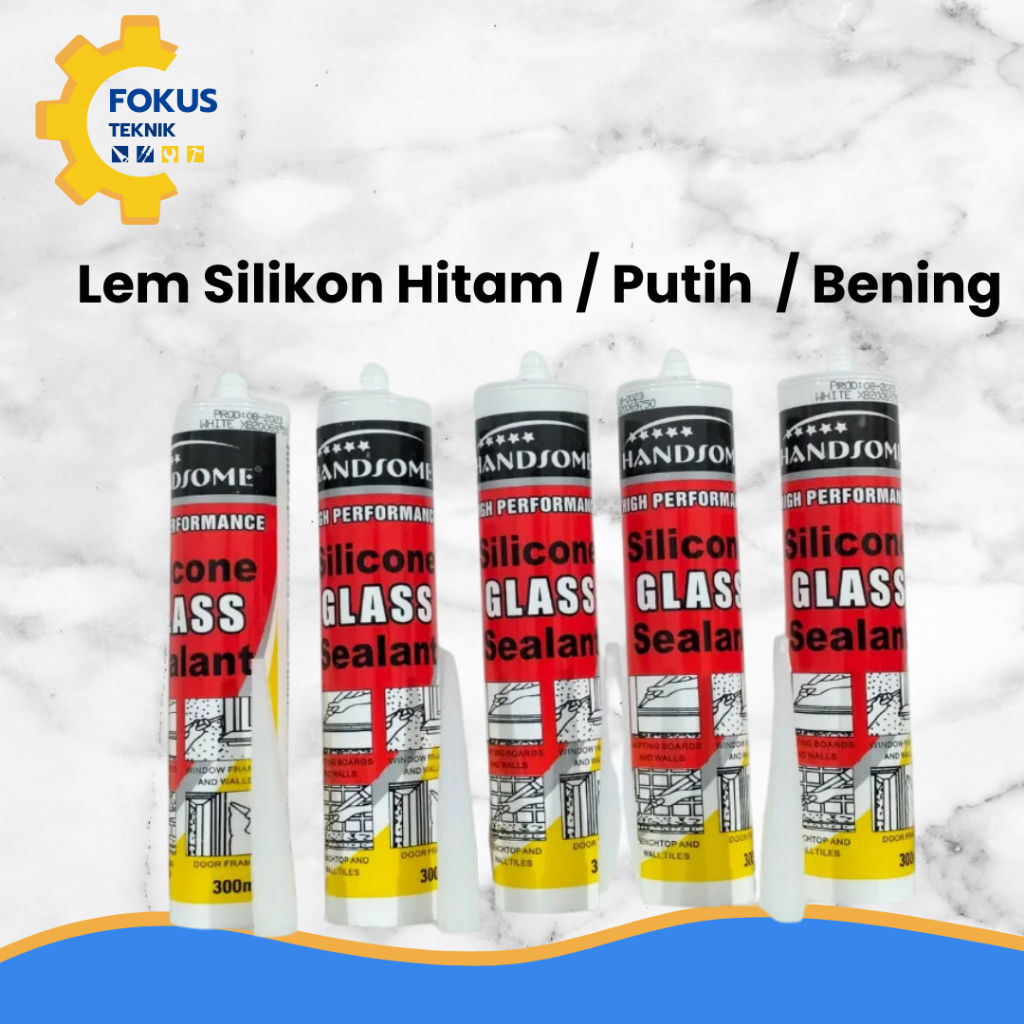 Jual Lem Kaca Botol Putih / Hitam / Bening Sealant Sealan Silikon 300 ...