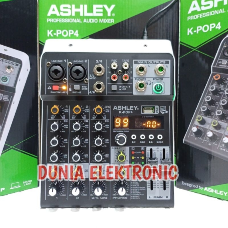 Jual Ashley Mixer K POP 4 - 4 Channel Original Bluetooth USB Ashley K POP4 | Shopee Indonesia