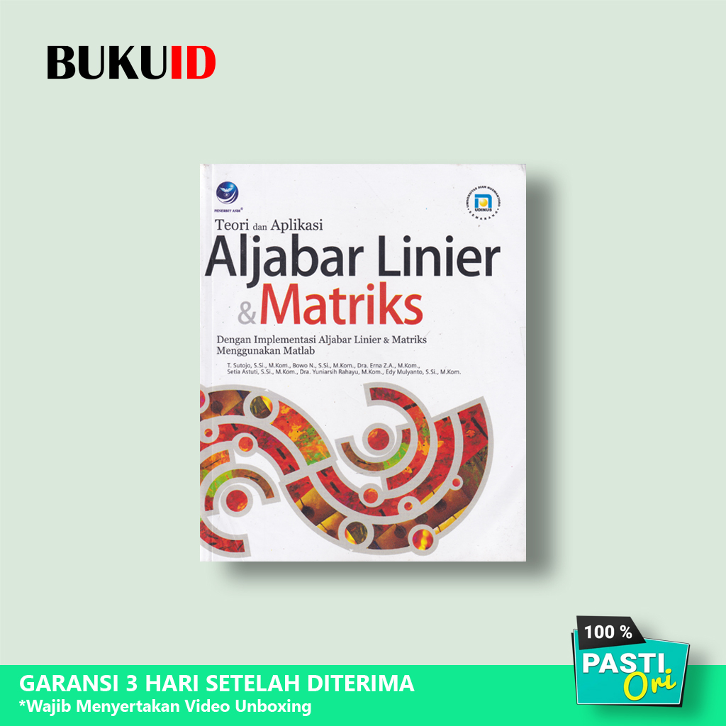 Jual Buku Teori Dan Aplikasi Aljabar Linier Dan Matriks - Original ...
