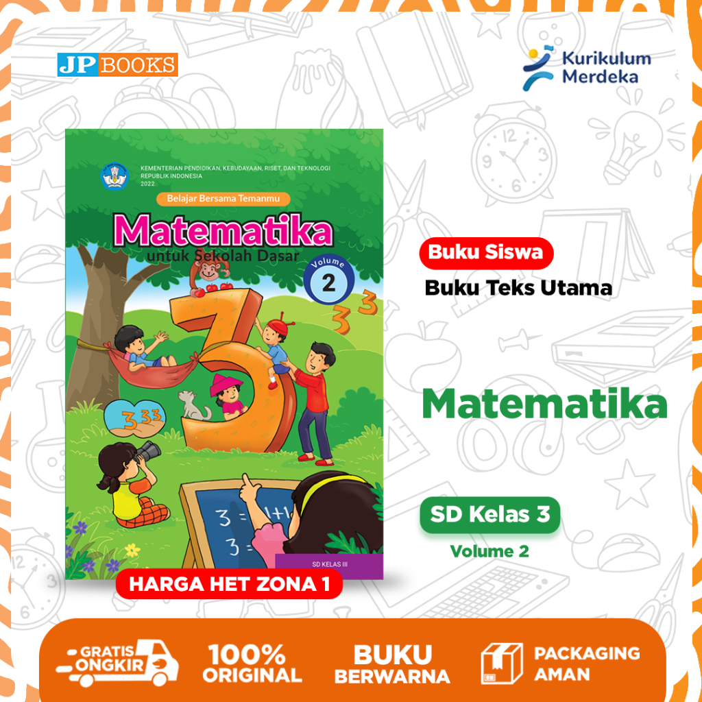 Jual JP Books – Buku Siswa Teks Het Kurmer Sekolah Matematika Sd Kelas 3 Volume 2 - Kurikulum ...