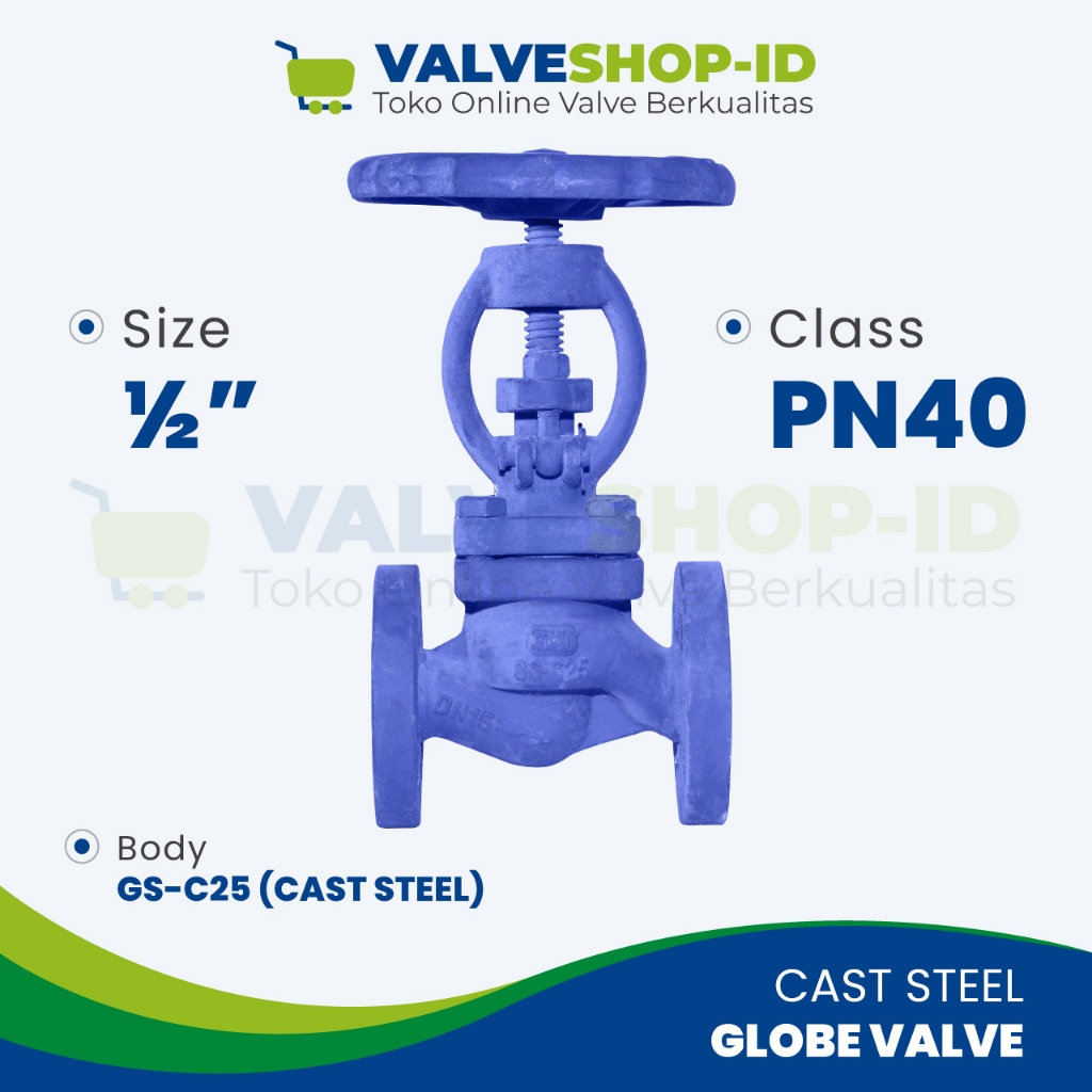 Jual Globe Valve DN15 1/2" PN40 GS-C25 | Shopee Indonesia
