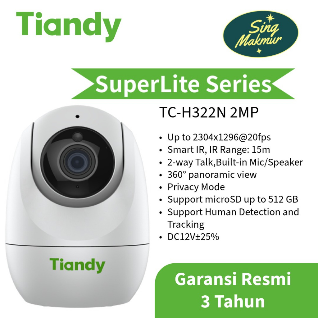 Jual TIANDY Smart Indoor PTZ IP Camera 360 CCTV Wifi IoT Home Automation Garansi Resmi | Shopee ...