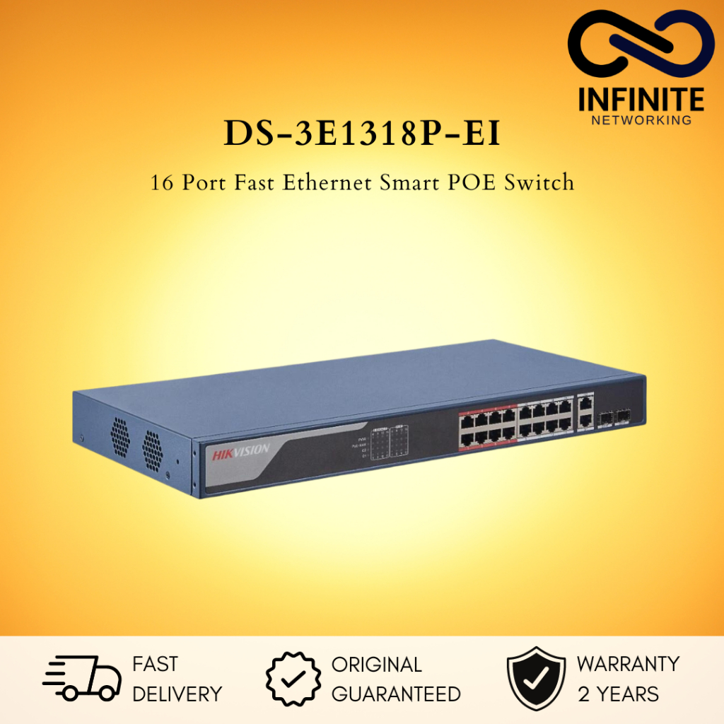 Jual HIKVISION DS-3E1318P-EI 16 PORT SMART MANAGED POE SWITCH | Shopee ...
