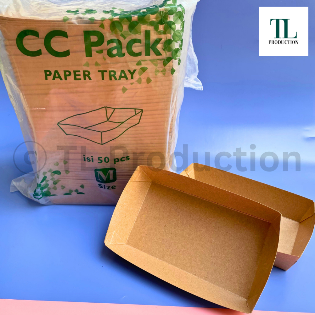 Jual 25pcs Paper Tray Brown Kraft Ukuran M CC PACK - SUDAH DIRAKIT ...