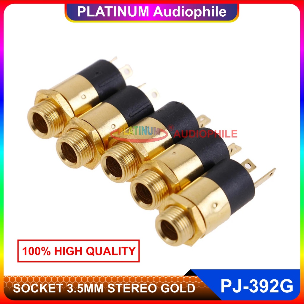 Jual SOCKET MINI STEREO GOLD 3.5MM SOKET JACK HEADPHONE AUX FEMALE PJ ...