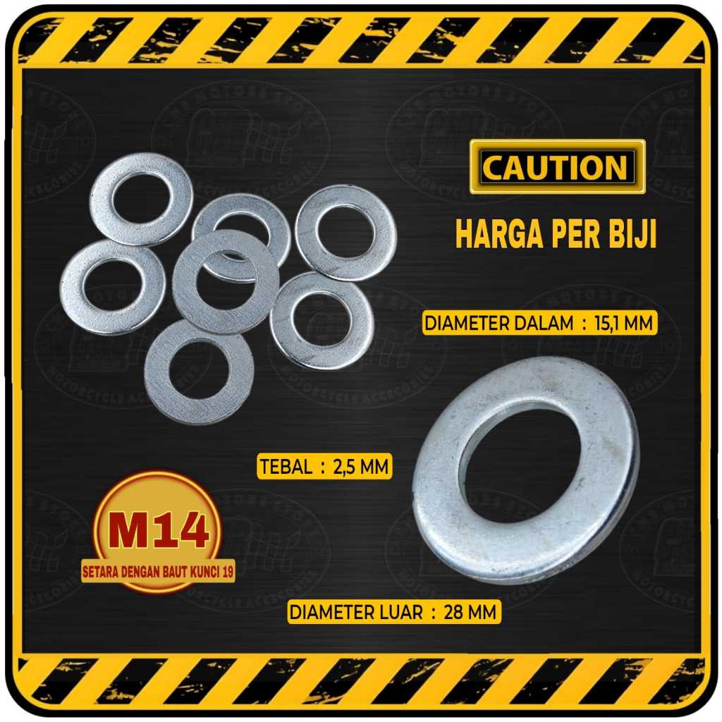 Jual Ring M14 untuk As Roda Diameter 15 mm KAZE RX KING GL PRO MEGAPRO ...