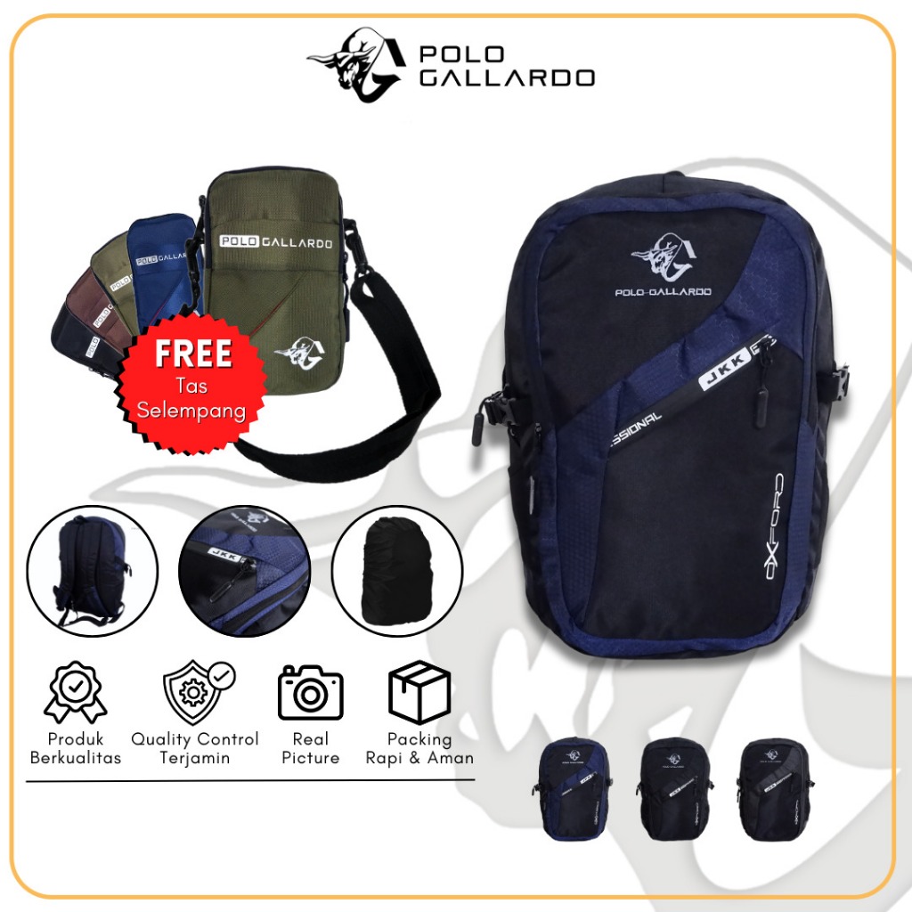 Jual Tas Ransel Polo Gallardo BCNG01 Backpack Sekolah Kuliah Kerja Laptop Serbaguna (Free Tas ...