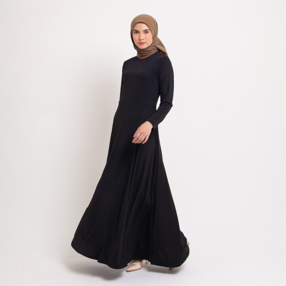 Jual Elzatta Baju Gamis Wanita Polos Gamis Hitam Oliza | Shopee Indonesia