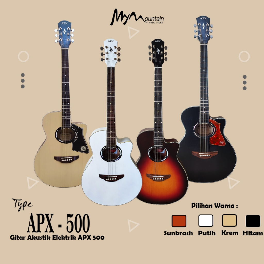 Jual Gitar Akustik Elektrik Apx 500 Tanam besi Free Packing Kayu | Shopee Indonesia