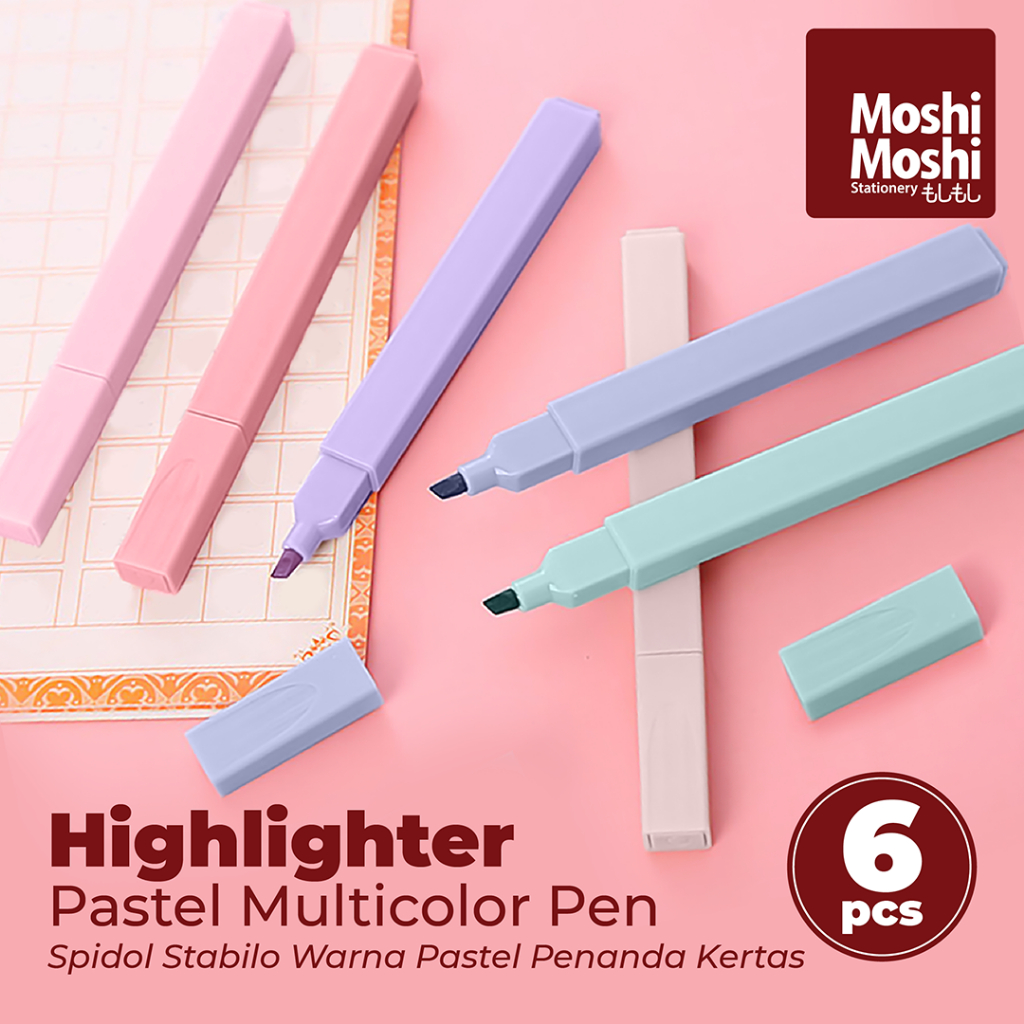 Jual 6 PCS Highlighter Pastel Multicolour Pen Marker Pena Spidol ...