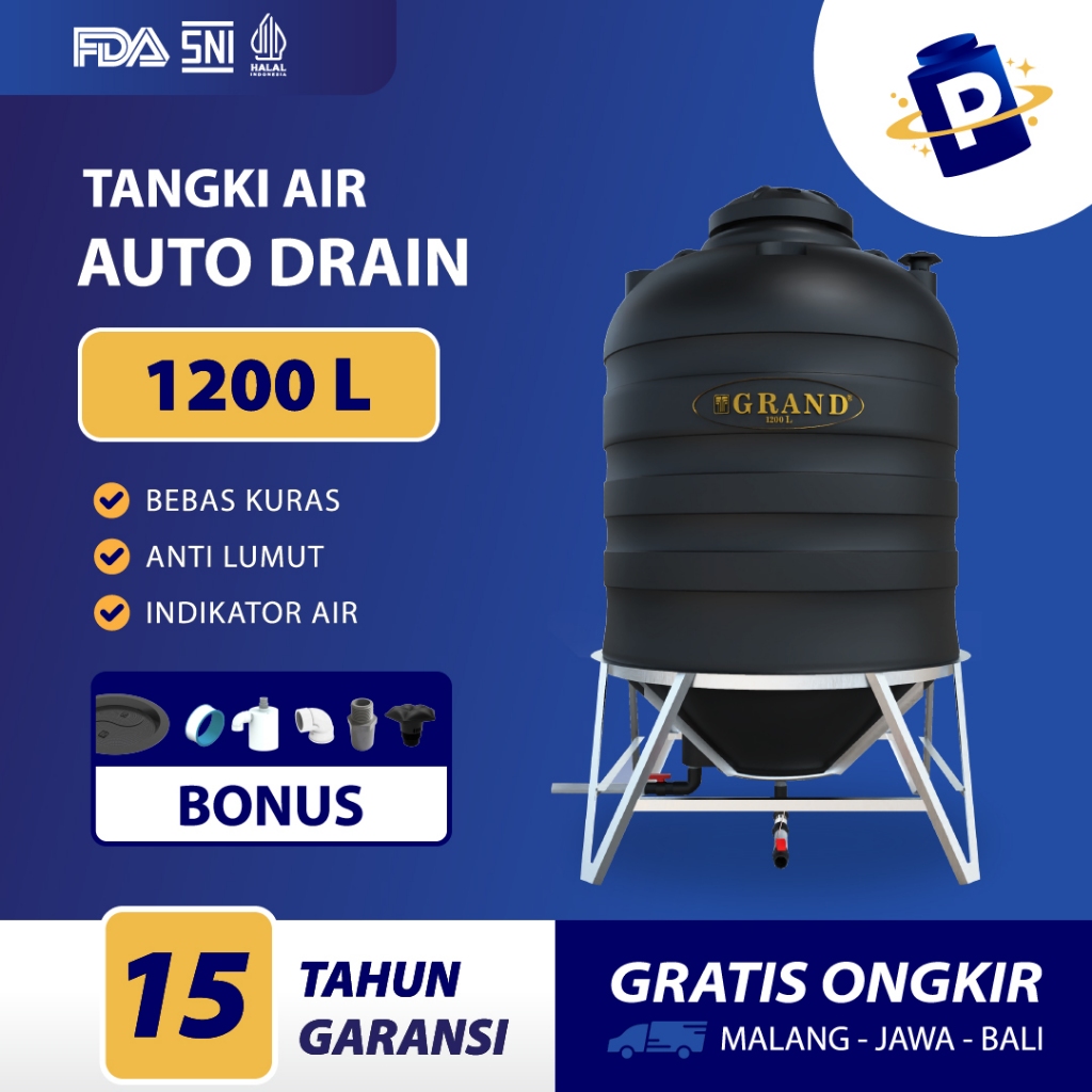 Jual Tangki Toren Tandon Air Auto Drain 1.200 Liter Bebas Kuras ...