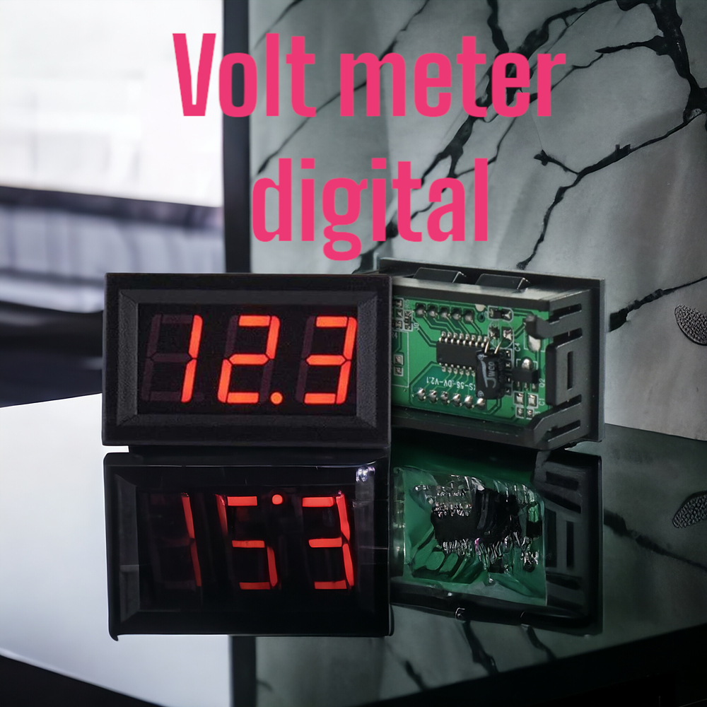 Jual Voltmeter Digital Led Display Panel Slim Volt Meter Mini Pengukur ...