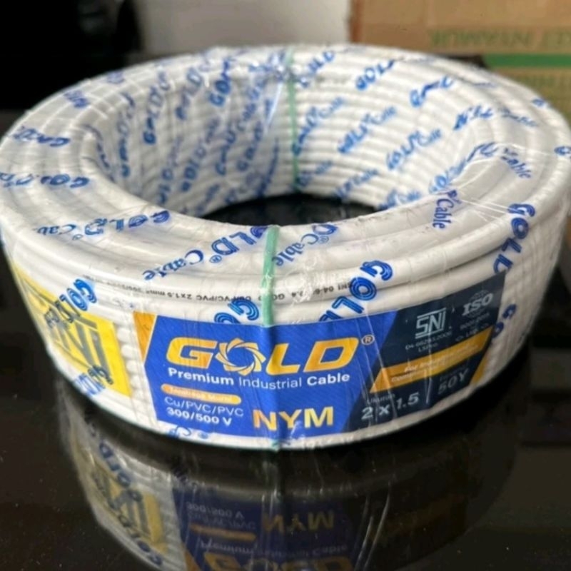 Jual KABEL LISTRIK / NYM 2X1.5 50 YARD SNI (45 METER) GOLD , MYVO & INTICA SNI TEMBAGA ASLI 100% ...
