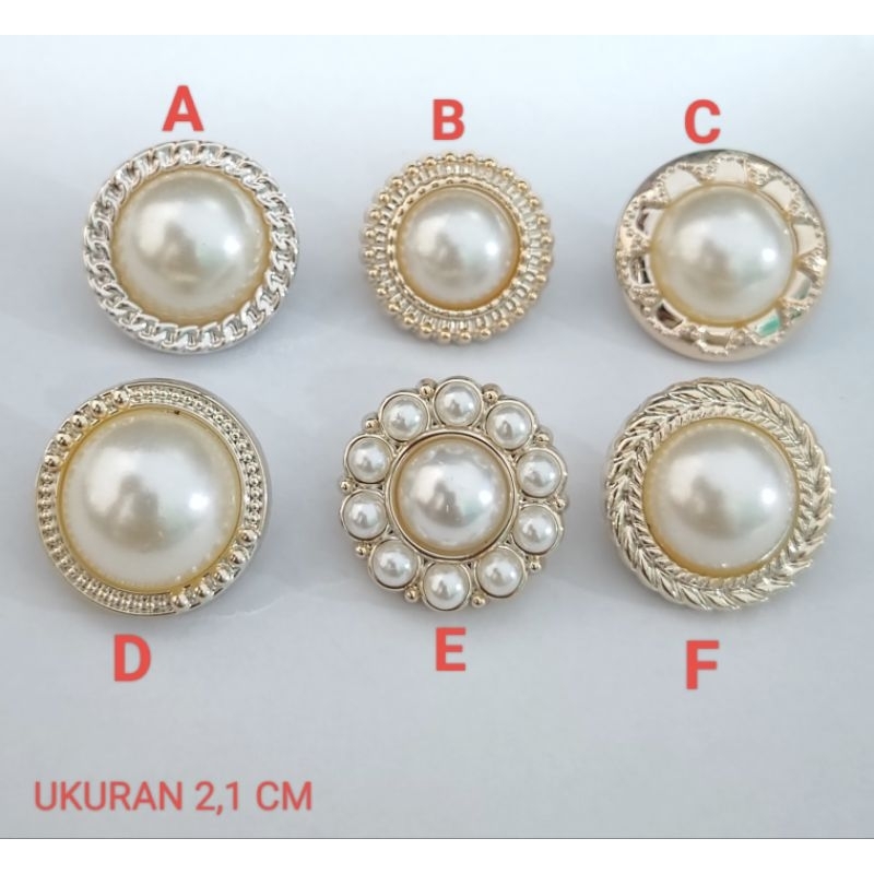 Jual 12 PCS Kancing Mutiara Hias 32L 2,1 cm Kancing Jamur timbul ...