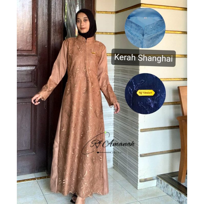 Jual Gamis Brokat Tile Pesta Kerah Shanghai Wanita Busui Terbaru ...