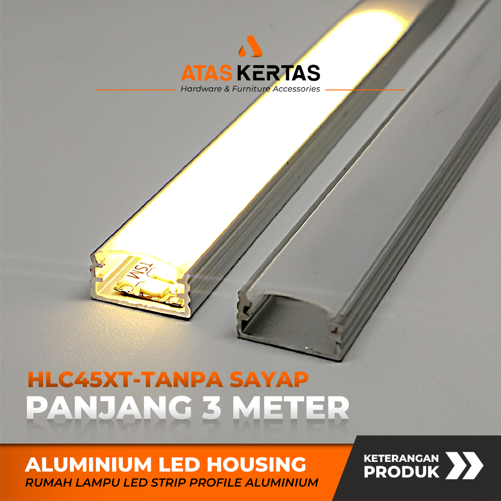Jual Rumah lampu led strip 3meter - Housing led strip - kap rumah lampu ...