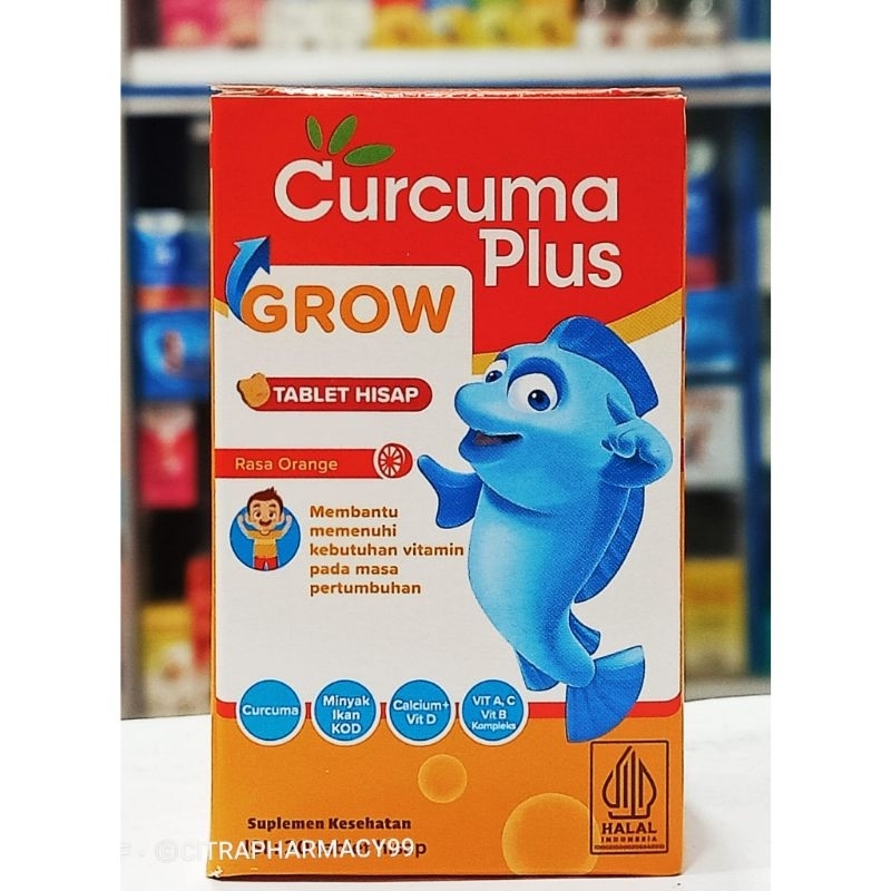 Jual Curcuma Plus Grow Emulsion Tablet Hisap Multivitamin Rasa Jeruk ...