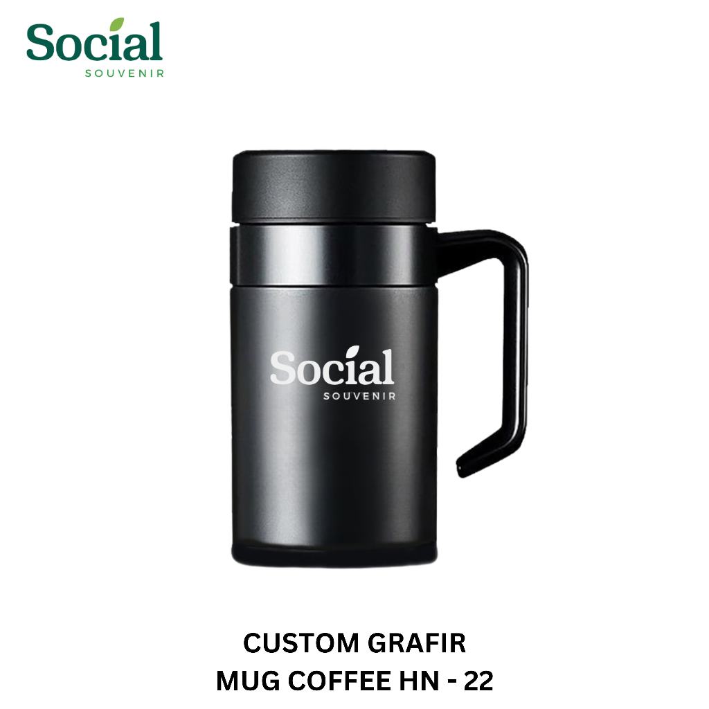 Jual Mug Office Coffee Cup Stainless Steel 400ml Bisa Custom Nama Logo ...