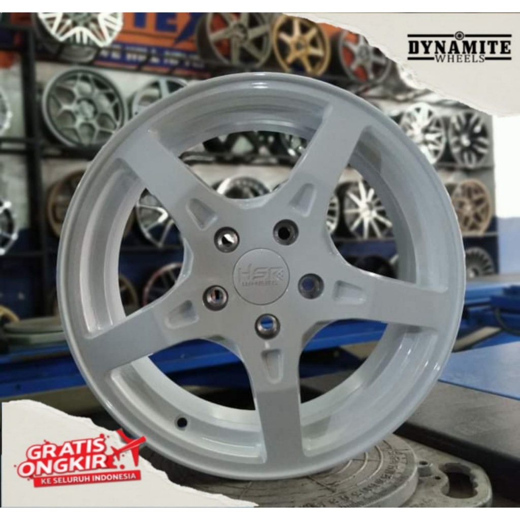 Jual VELG RACING R16 HSR WHEELS TYPE PENTE MODEL PALANG RING 16 LEBAR 7 PCD 5X114,3 WARNA PUTIH ...
