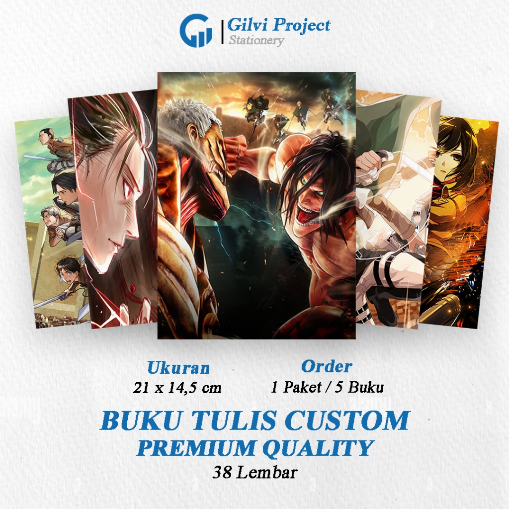 Jual Buku Tulis Sekolah Custom Tema ATTACK ON TITAN 1 Bergaris 38 ... Jual Buku Tulis Sekolah Custom Tema ATTACK ON TITAN 1 Bergaris 38 ...