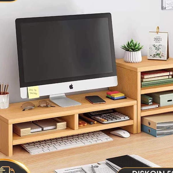 Jual KP8 Stand Monitor Kayu Rak Monitor Desktop Meja Monitor Dudukan ...