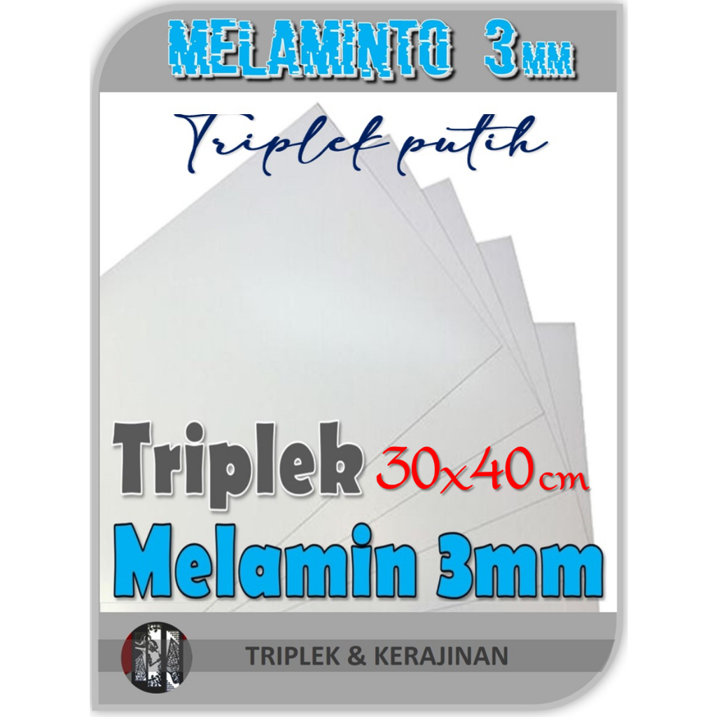 Jual Triplek Melamin Putih 3mm 30x40 cm (Triplek Putih 3 mm 30 x 40 ...