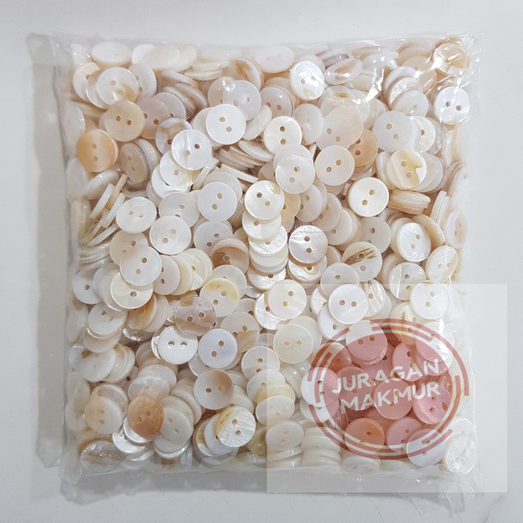 Jual [1000pcs] Kancing Kerang Putih 11,5mm 18L Lubang 2 - Kancing Baju ...