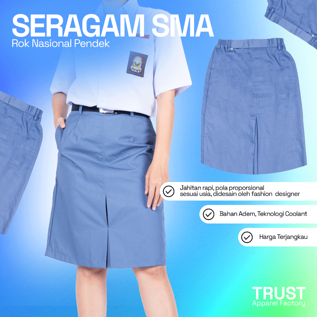 Jual TRUST GARMENT LAB - Rok Abu Abu SMA / Seragam Sekolah SMA SMK Perempuan / Rok Sekolah ...