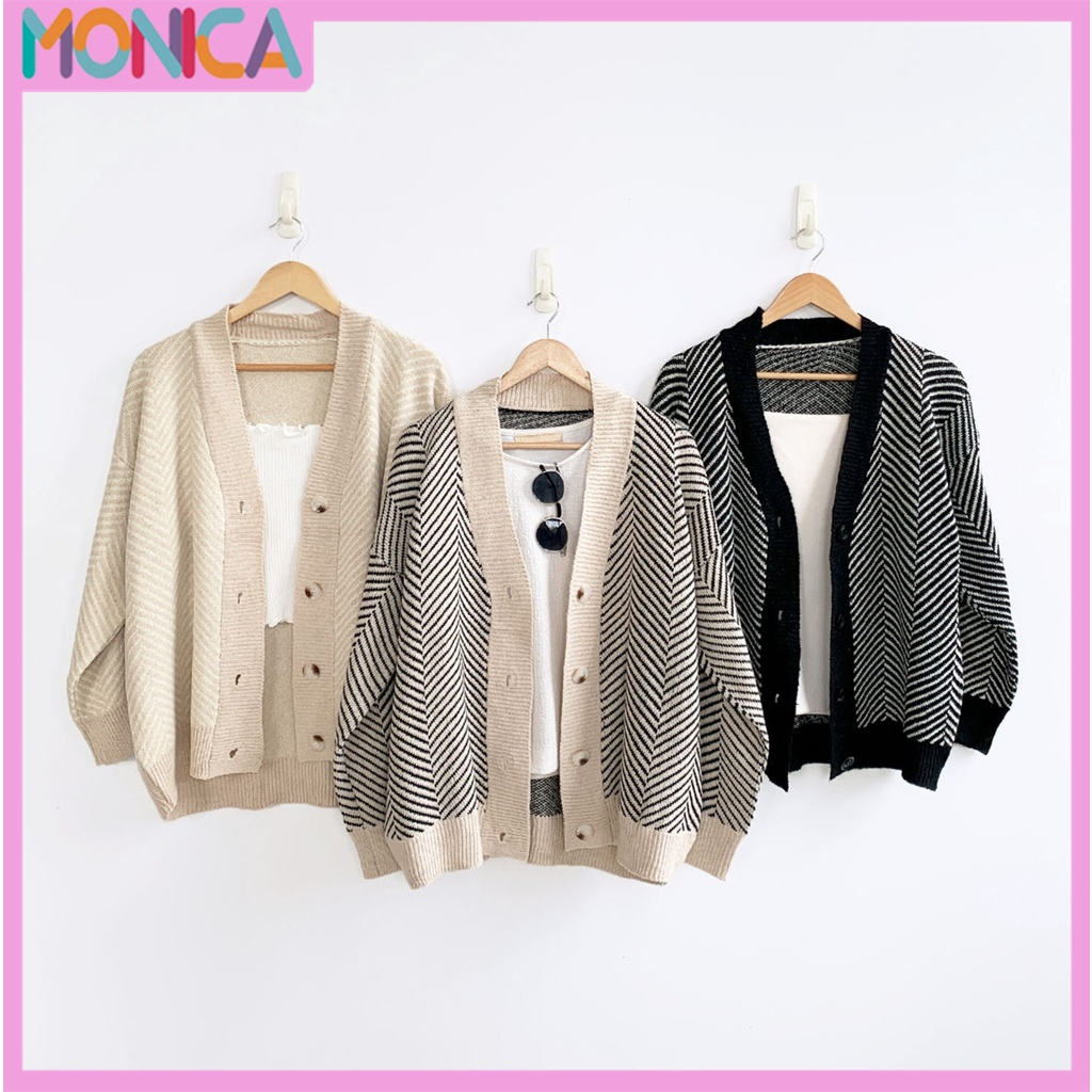 Jual Monica Korean Outer/Outerwear/Cardigan/Kardigan/Luaran Rajut | Shopee Indonesia