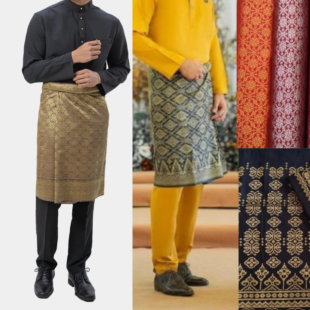 Jual Songket samping pria melayu // rumpak melayu // satung songket ...