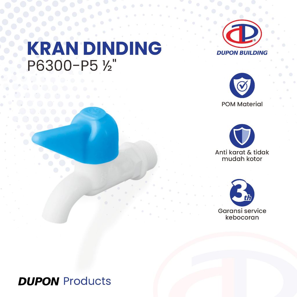 Jual DUPON Kran Air Tembok / Dinding Plastik Warna Biru P6300-P5 | Shopee Indonesia