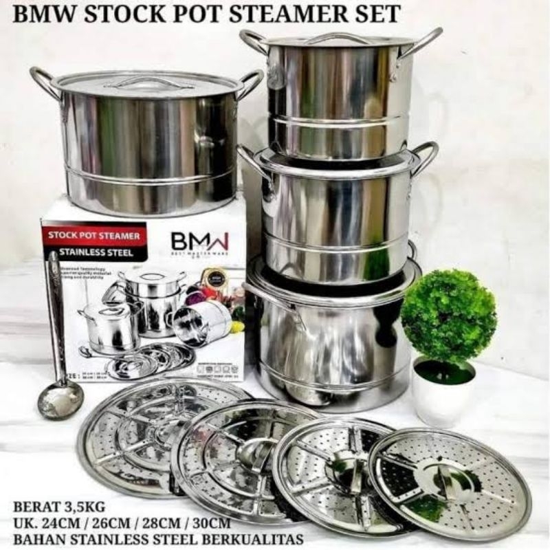 Jual JUMBO PANCI SET PLUS KUKUSAN STAINLESS STOCK POT 4 in 1 | Shopee ...