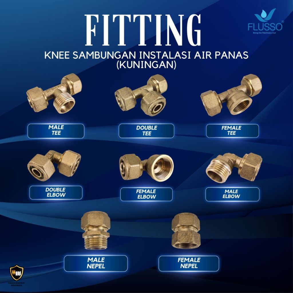 Jual Nepel Sambungan Selang Pipa Fitting Air Panas Water Heater 1/2 Knee Selang Air Panas ...