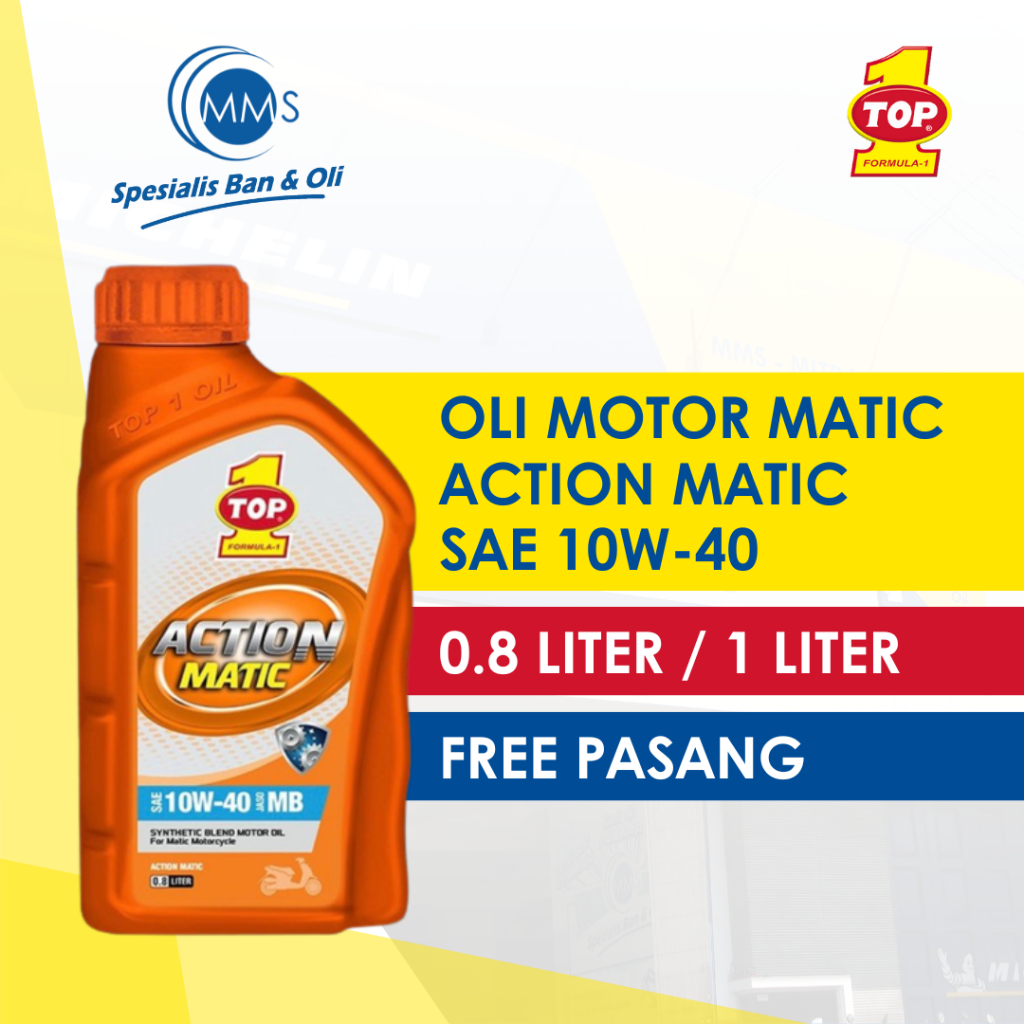 Jual Oli Motor Matic TOP 1 ACTION MATIC SAE 10W-40 0.8 Liter / 1 Liter ...