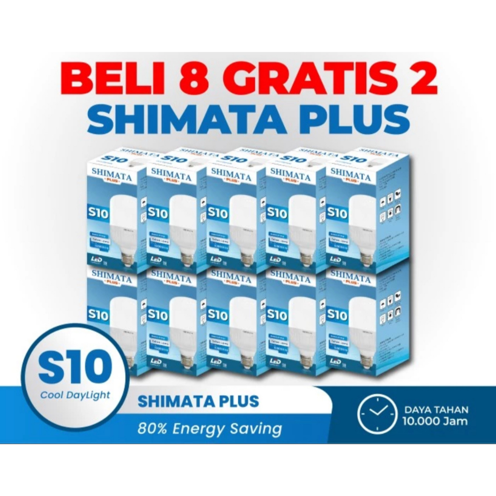 Jual PAKET HEMAT MURAH MERIAH 10PCS!! LAMPU BOHLAM LED SHIMATA PLUS 10W ...