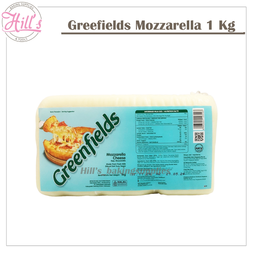 Jual MOZZARELLA CHEESE GREENFIELDS 1 Kg / KEJU MOZZARELA MOZARELA MOZZA ...