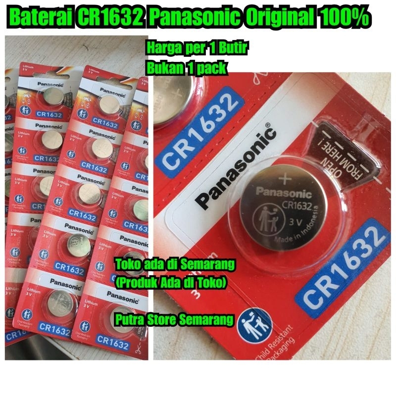 Jual Baterai CR1632 original 100% panasonic Baterai remote mobil Motor Batre cr 1632 asli ...