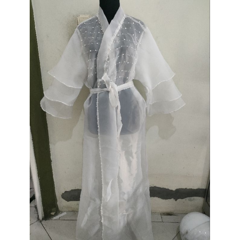 Jual outer aurora robe/ kimono organza 3 layer | Shopee Indonesia