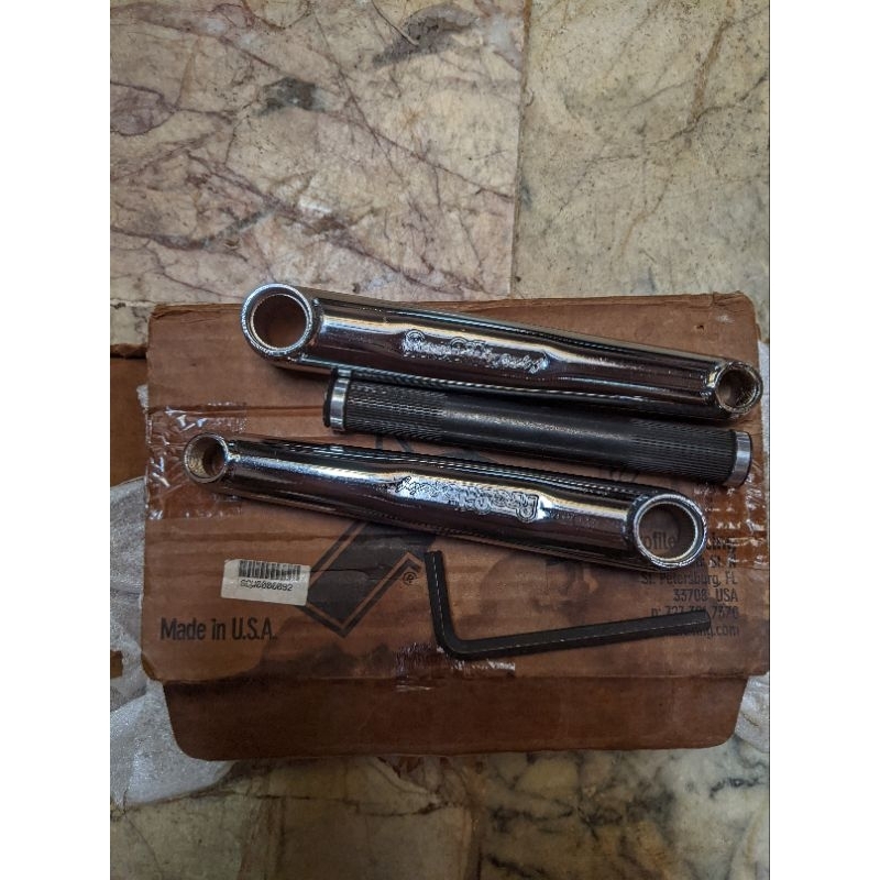 Jual Crank BMX Profile Racing No Boss 165mm Spline Drive include sprocket 25T Flatland Street ...