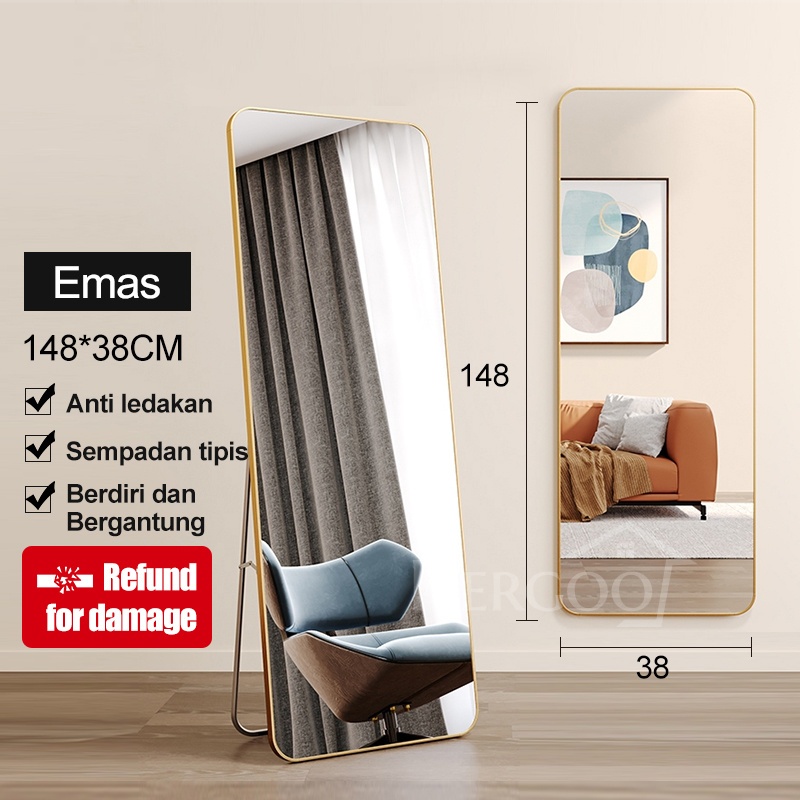 Jual [berdiri & digantung] Standing mirror Cermin standing155 X 45 CM ...