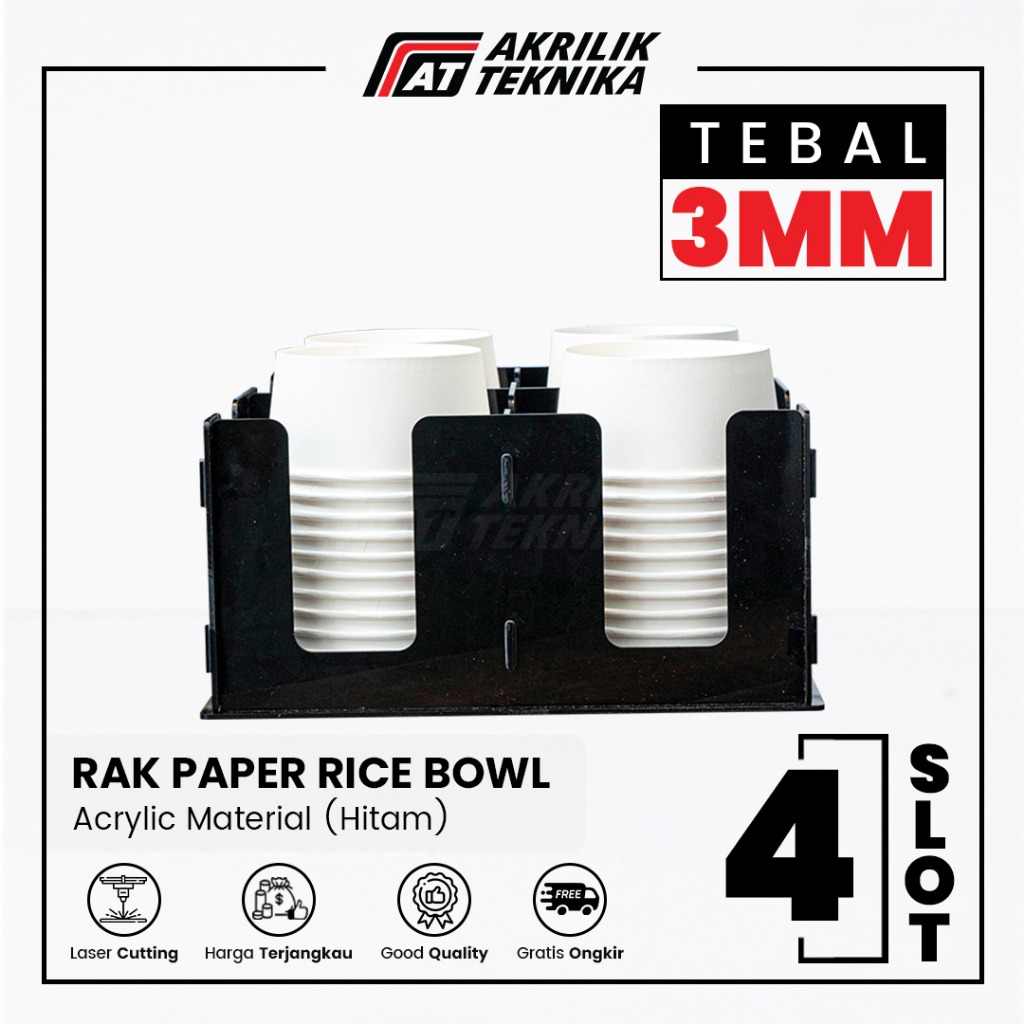 Jual Rak Paper Rice Bowl Akrilik - 4 Slot | Shopee Indonesia
